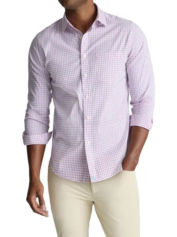 UNTUCKIT Plaid Cottontek Performance Button-up Shirt - Pink