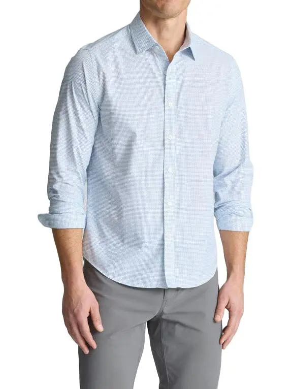 UNTUCKIT Fairfax Microprint Performance Button-up Shirt - Blue