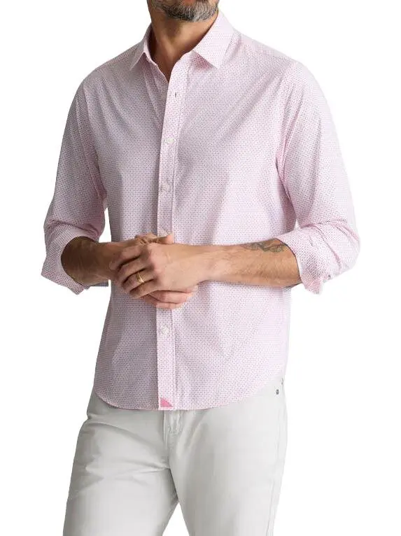 UNTUCKIT Fairfax Microprint Performance Button-up Shirt - New Pink