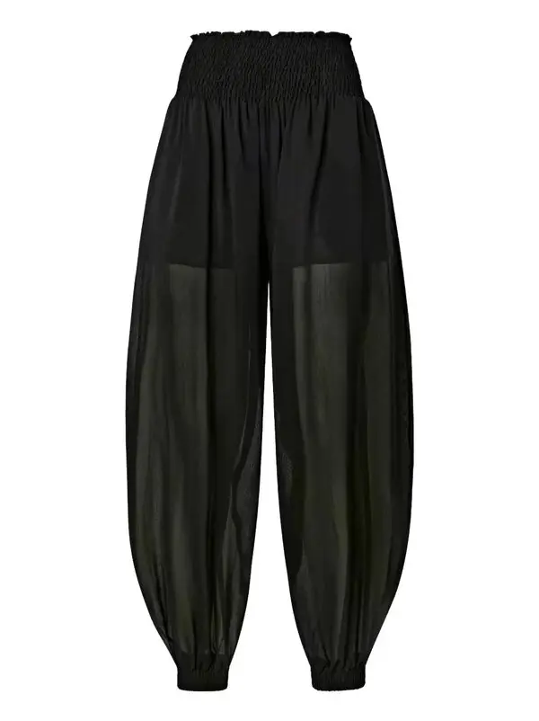 Pinko Shirred Voile Crepe Trousers - Black
