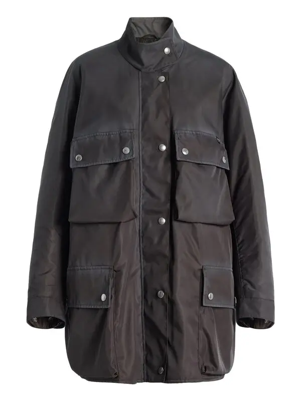 Prada Washed Re-nylon Barn Jacket - Grey