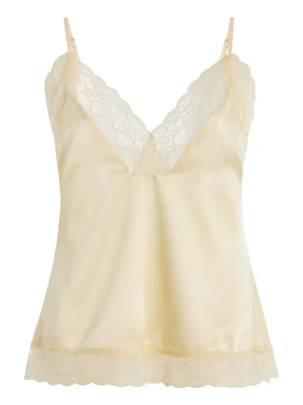 ELCE Pietra Lace-trimmed Cami Top - Yellow