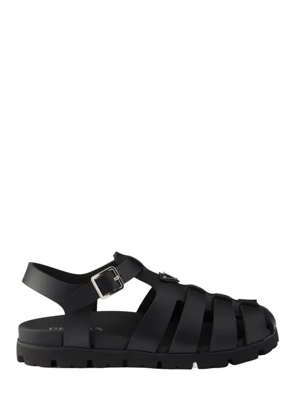 Prada Rubber Fisherman Sandals - Black
