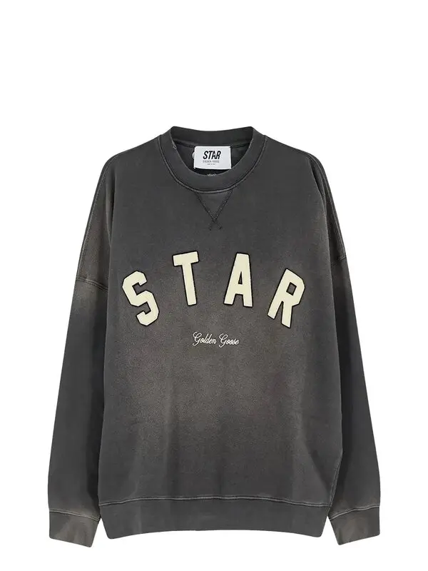 GOLDEN GOOSE Star-print Crewneck Sweatshirt - Grey