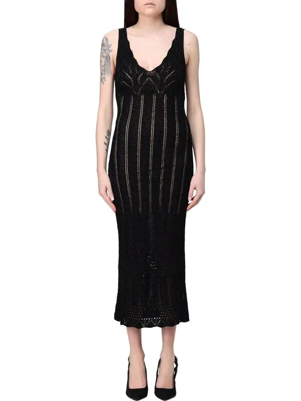 TWINSET Sleeveless Midi Dress - Black