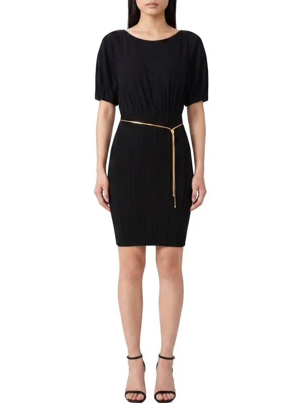 Elisabetta Franchi Viscose Knit Sheath Dress - Black