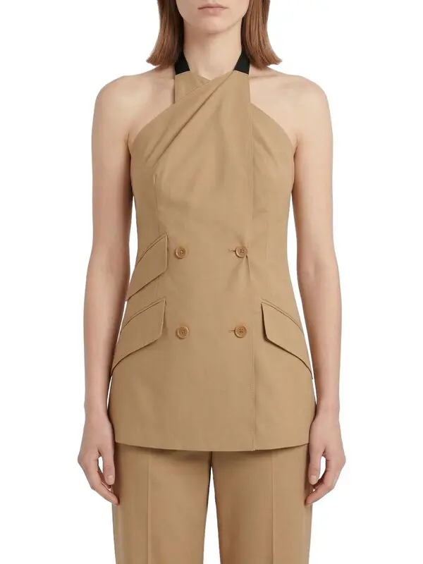 Max Mara Double-breasted Tailored Vest - Brown