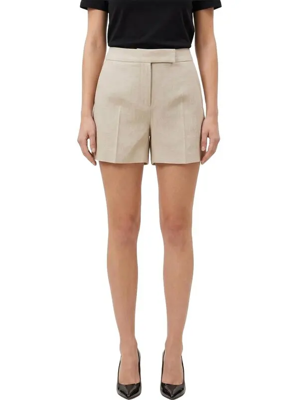 Max Mara Classic Linen Tailored Shorts - Beige