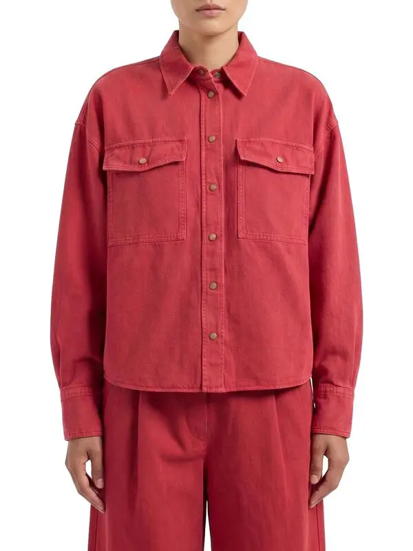 Brunello Cucinelli Shirt With Classic Collar And Two Pockets - Red