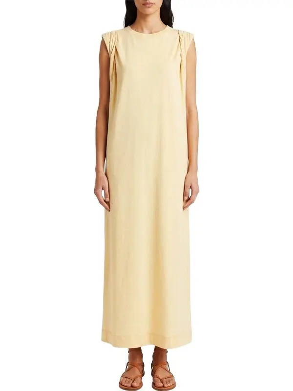 Dries Van Noten Sleeveless Cotton Maxi Dress - Yellow