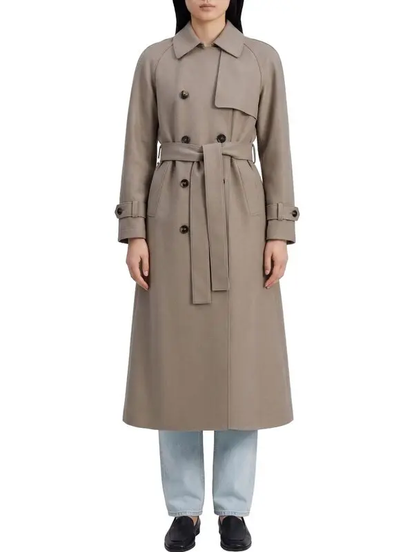 Harris Wharf London Double Breasted Trench Coat - Beige