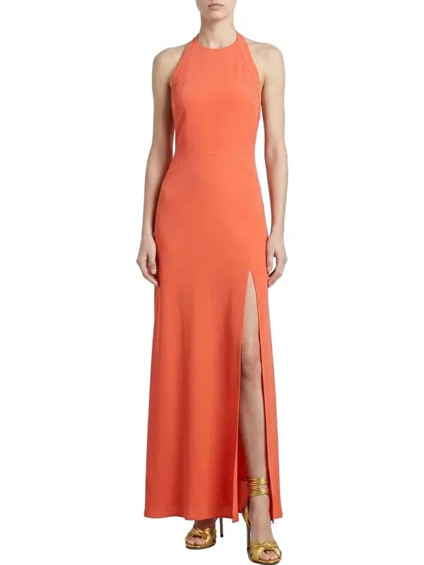 Blumarine Halterneck Maxi Dress - Orange