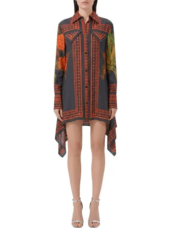Blumarine Printed Shirt Dress - Black