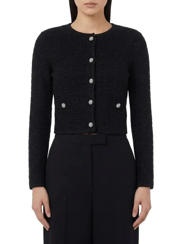 Alessandra Rich Long Sleeve Sweater - Black