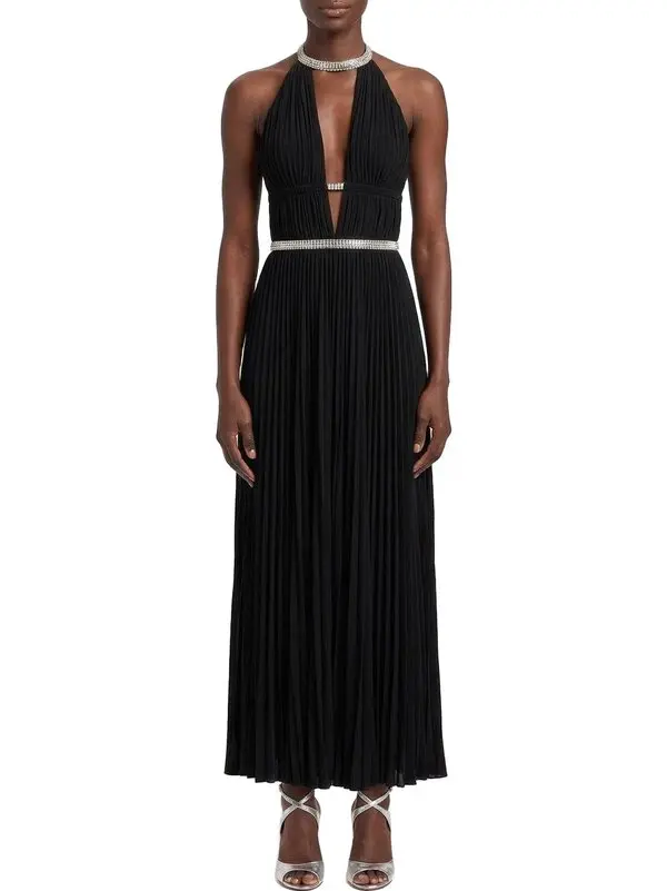 Alaïa Pleated Maxi Dress - Black