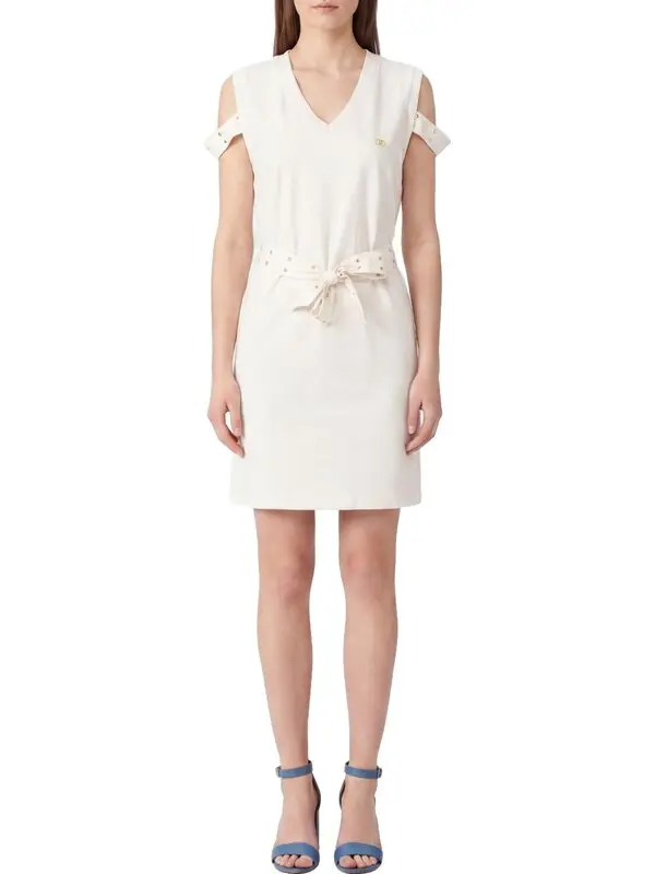 Liu Jo Dress With Eyelet Detail - White