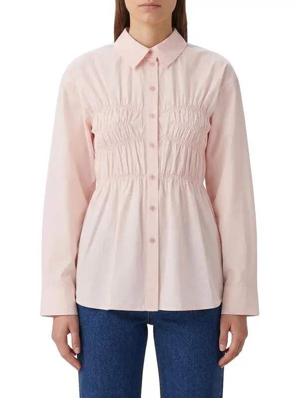 Cecilie Bahnsen Ruched Cotton Shirt - Pink