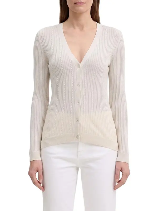 Liu Jo Viscose Blend Knit Polo Shirt - Beige