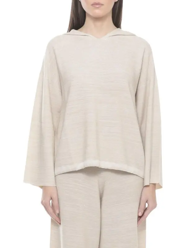 Fabiana Filippi Virgin Wool And Cotton Blend Hoodie - Beige