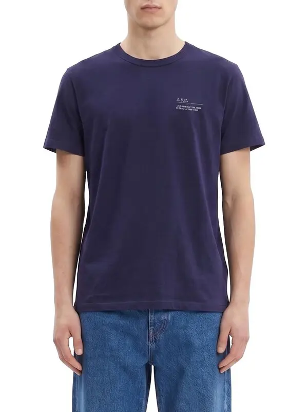 A.p.c. Cotton Logo T-shirt - Blue