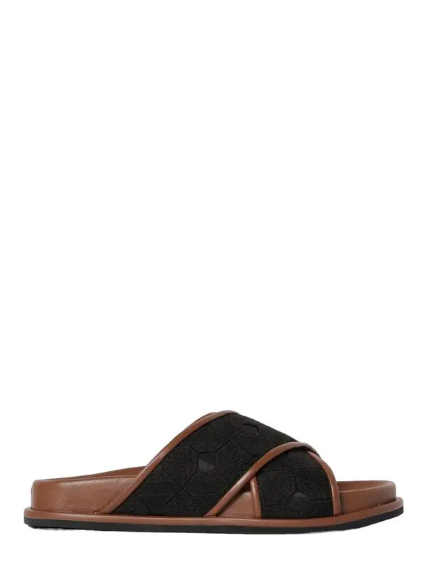 Max Mara Canvas And Leather Sandals - Black