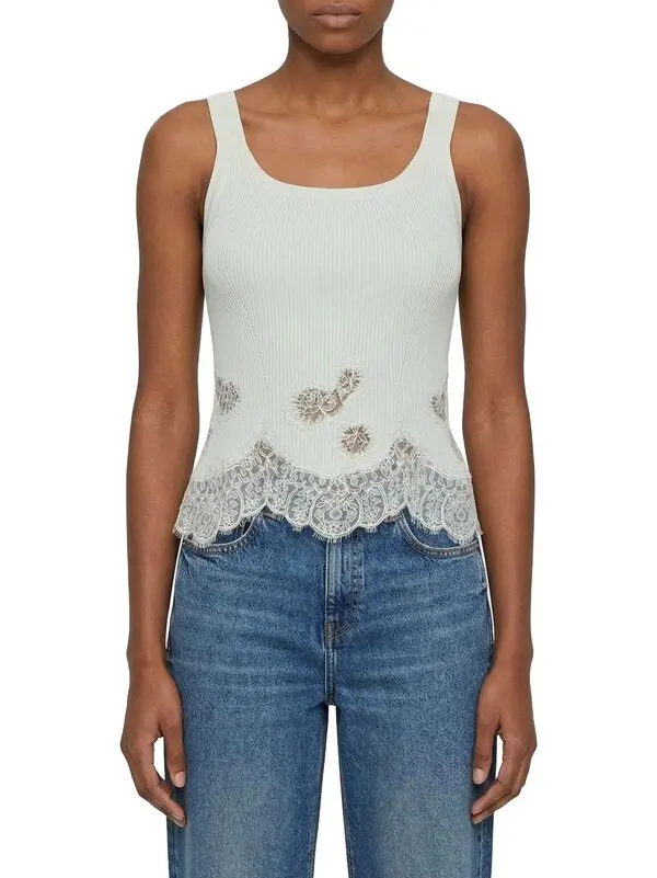 Ermanno Scervino Lace Trimmed Top - White