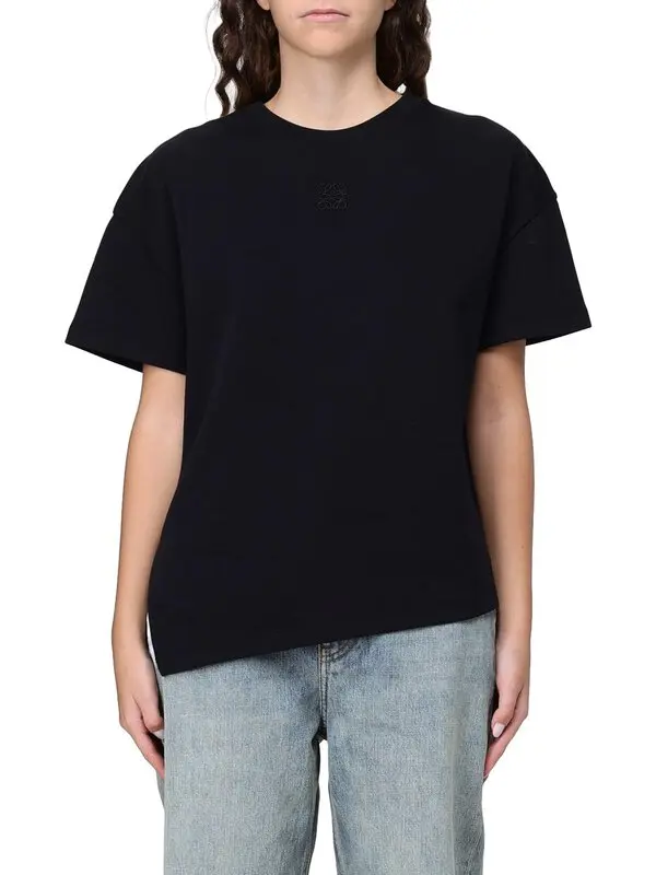 Loewe Asymmetrical Cotton Blend T-shirt - Black