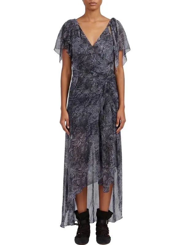 Isabel Marant Étoile Asymmetrical Ruffled Maxi Dress - Black
