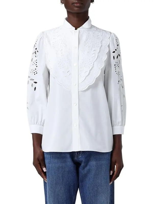 Valentino Garavani Broderie Anglaise Cotton Shirt - White
