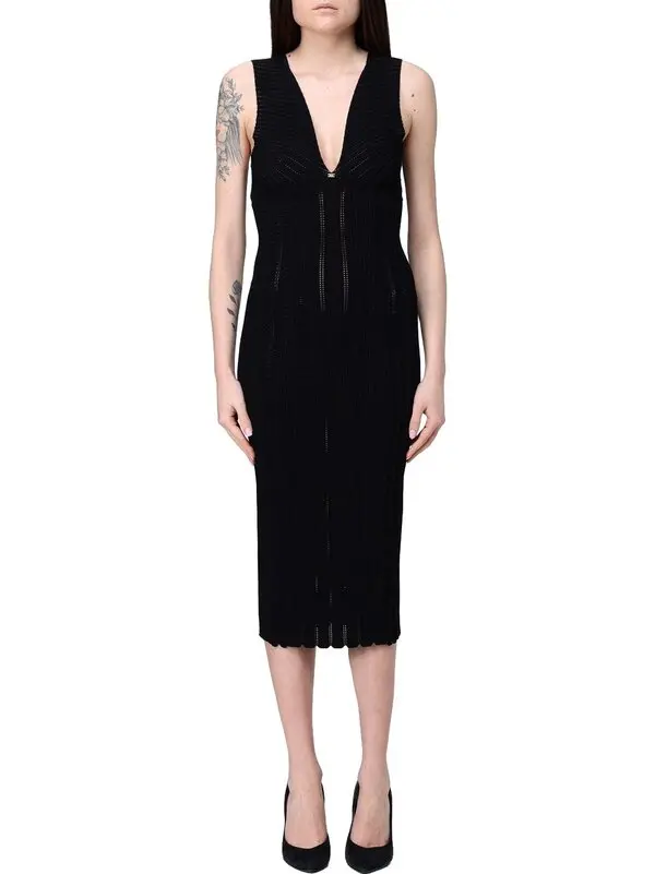 Elisabetta Franchi Sleeveless Midi Dress - Black