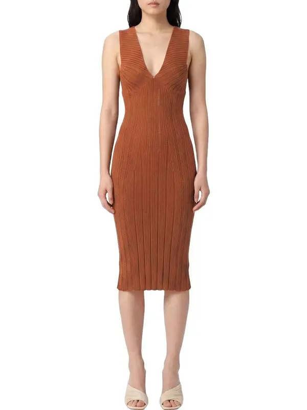 Elisabetta Franchi Knit Dress - Brown