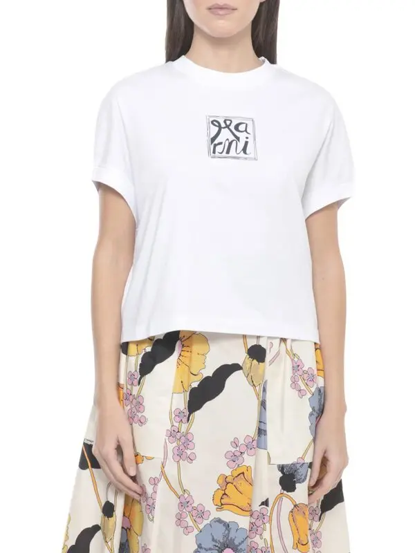 Marni Cotton T-shirt With Logo Detail - White