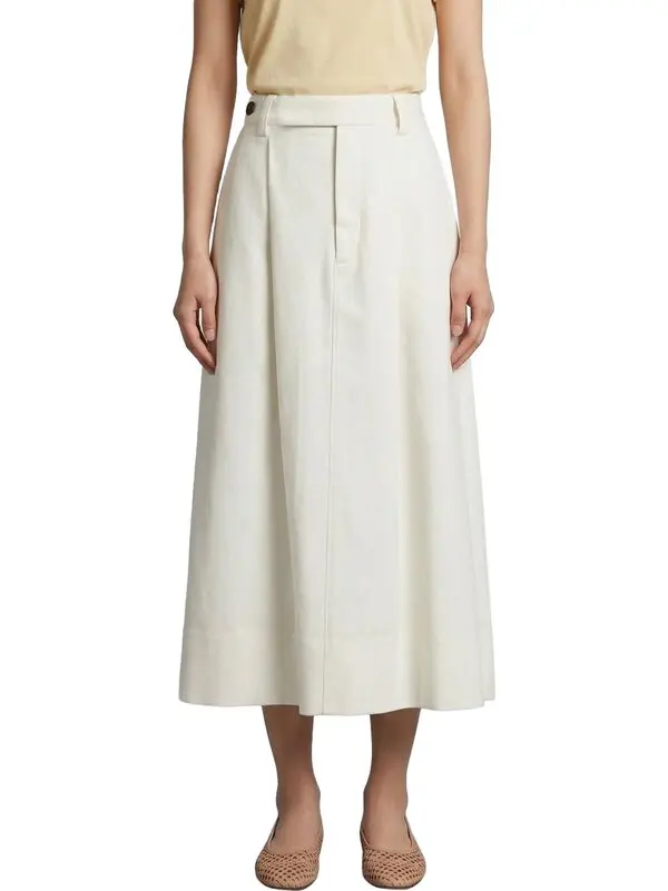 Brunello Cucinelli A-line Midi Skirt - Natural