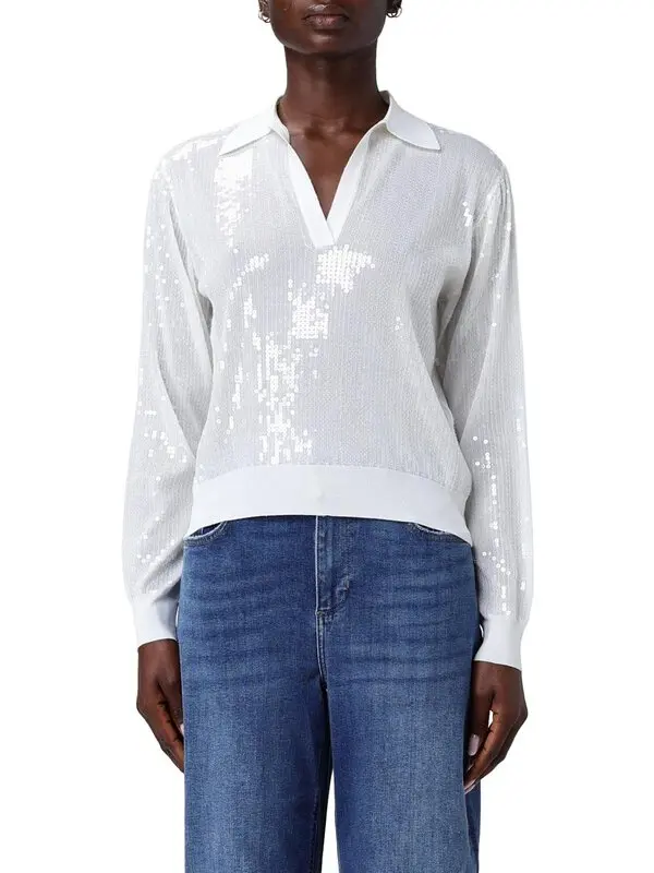 Liu Jo Sequined Polo Shirt - White