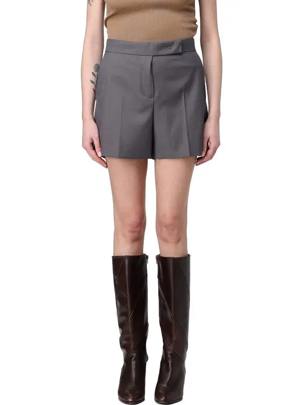 Max Mara Virgin Wool Tailored Shorts - Grey