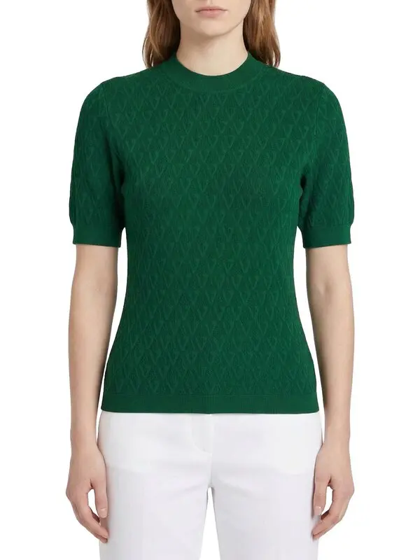Versace Short Sleeve Sweater - Green