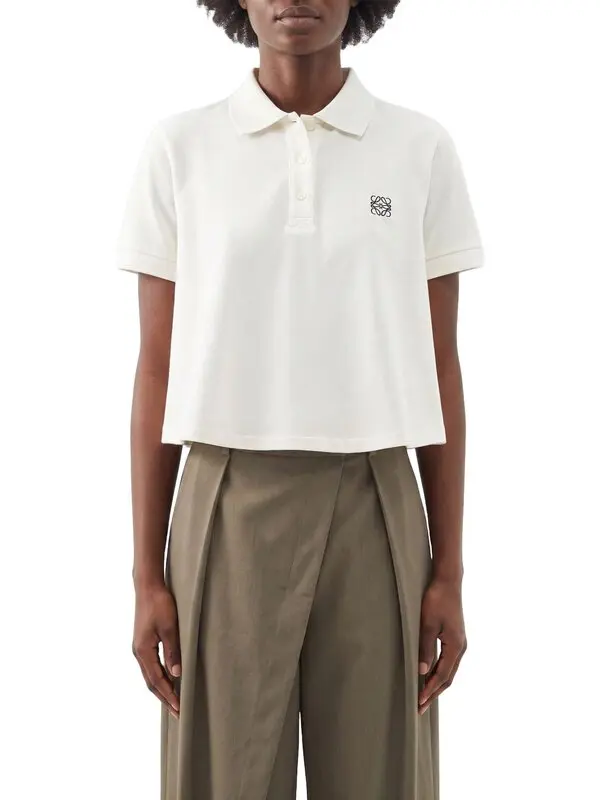 Loewe Cropped Polo Shirt - White 1