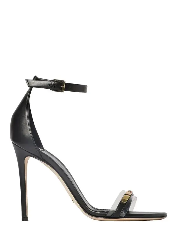 Elisabetta Franchi Leather High Heel Stiletto Sandals - Black