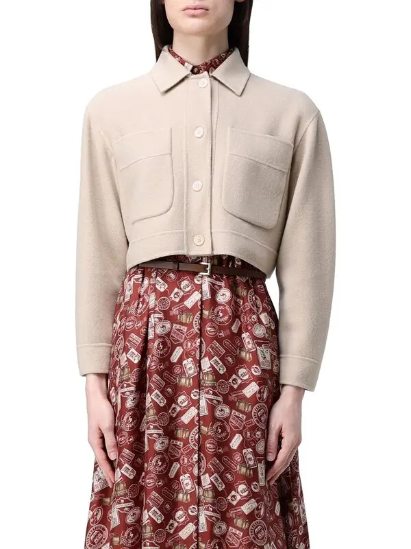 Max Mara Virgin Wool And Cashmere Cropped Jacket - Nude