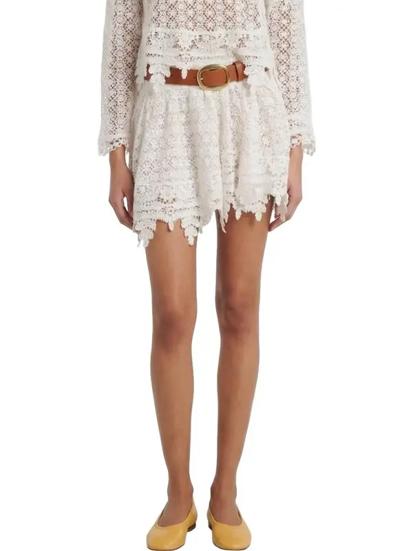 Isabel Marant Étoile Macramé Lace Mini Skirt - White