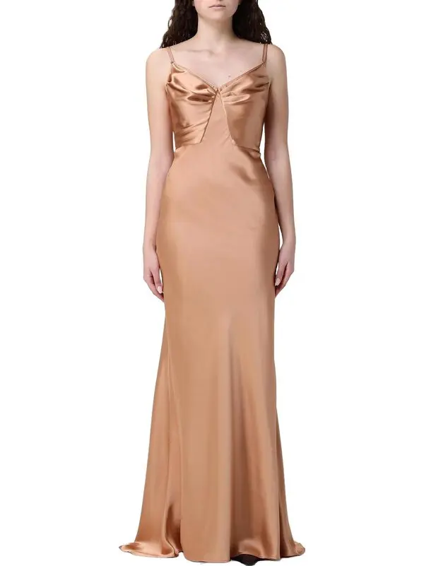 Elisabetta Franchi Satin Gown - Beige