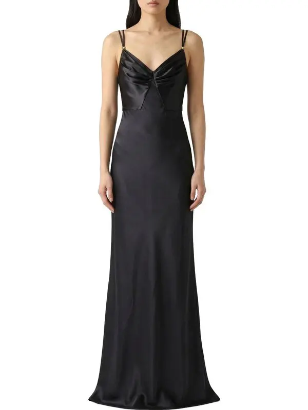 Elisabetta Franchi Satin Gown - Black