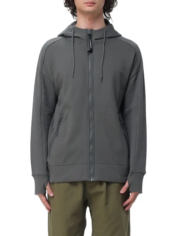 C.P. COMPANY Hooded Sweatshirt With Lens Mask - Grey