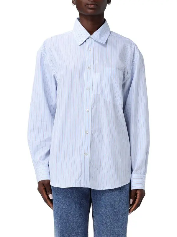 DUNST Striped Cotton Shirt - Blue