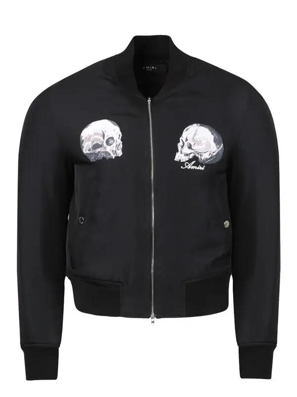 Amiri Dual Skull Bomber - Black