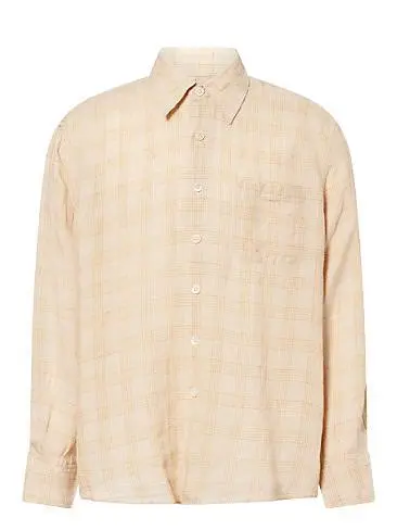 Our Legacy Above Check Linen Shirt - Brown