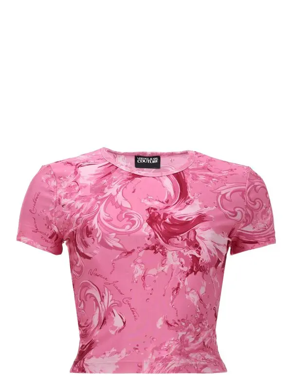 Versace Wave Print T-shirt - Pink