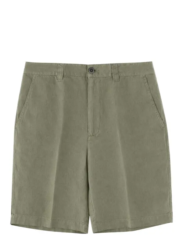 120% Lino Shorts In Lino - Green