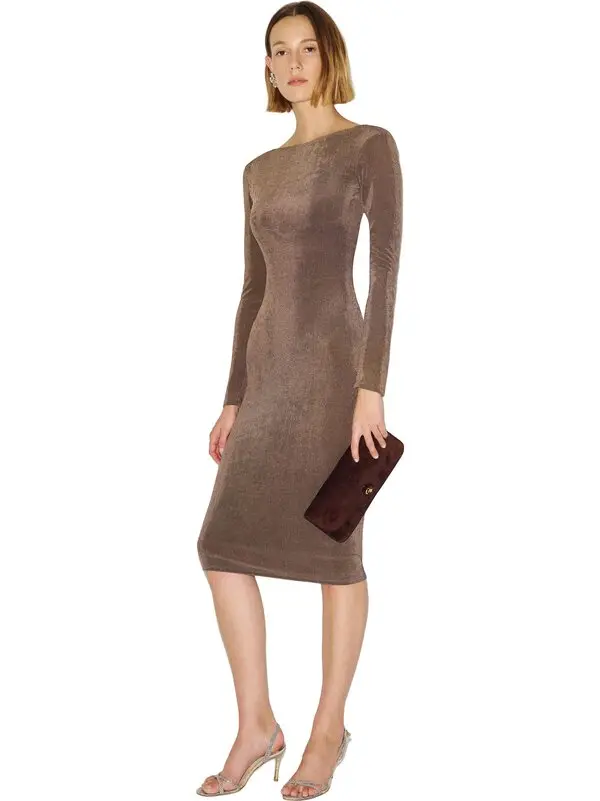REFORMATION Abigail Knit Dress - Brown