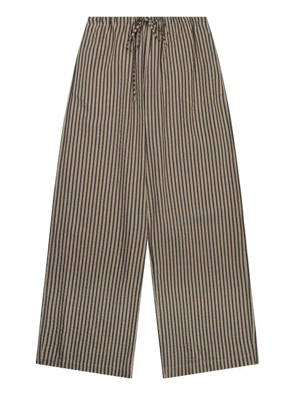 ALYSI Wide Leg Striped Trousers - Nude